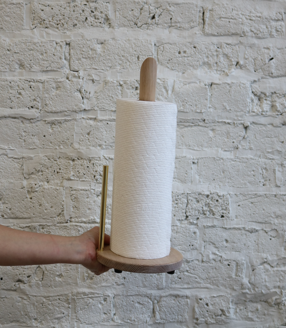 Angled Paper Towel Holder, White Oak – City Haus Chicago